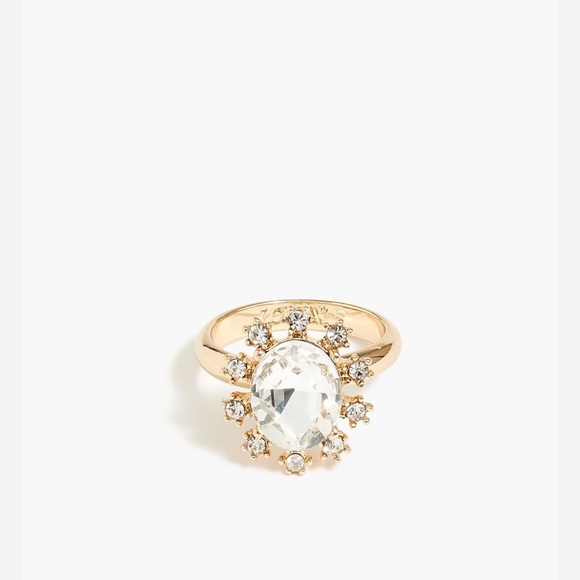 J. Crew Factory | Jewelry | Jcrew Gemstone Ring Gold Cubic Zirconia New ...